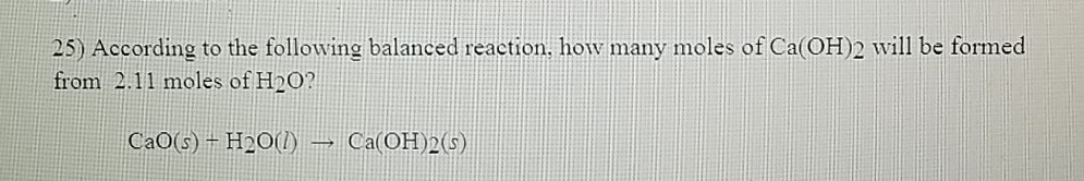 Solved 25) According to the following balanced reaction, how | Chegg.com