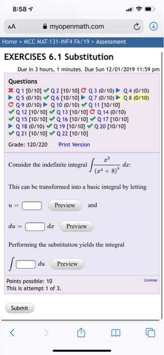 Solved 8:587 AA Amyopenmath.com myOpenMath Home > MCC | Chegg.com