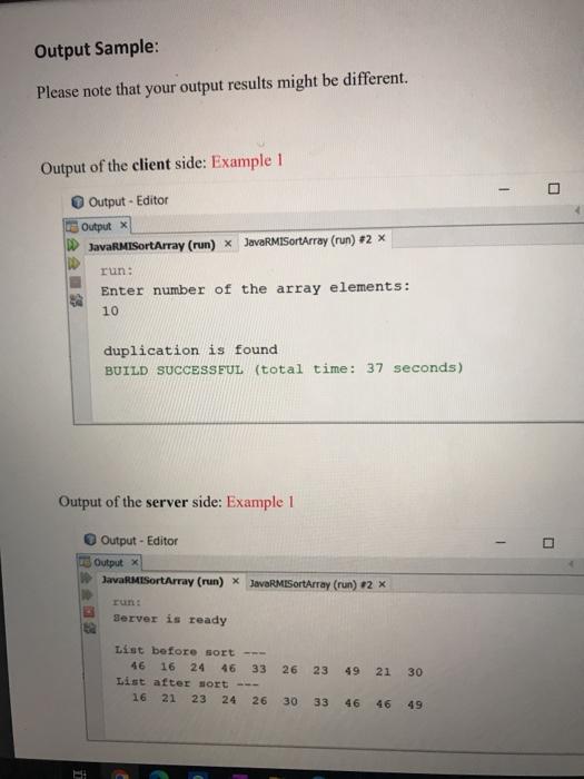 Solved Java Remote Method Invocation (Java RMI): Use Java | Chegg.com