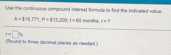 Solved Use the compound interest formula to find the present | Chegg.com