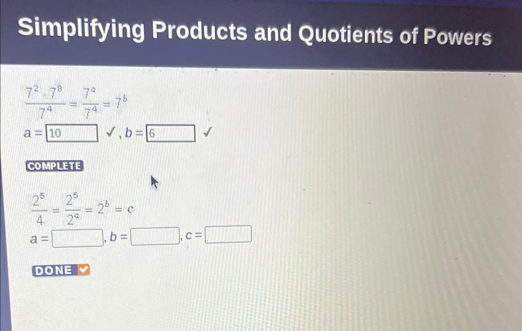 Solved Simplifying Products and Quotients of | Chegg.com