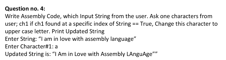 Solved Question No 4write Assembly Code Which Input 