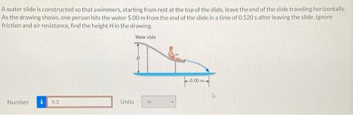 Solved A water slide is constructed so that swimmers, | Chegg.com
