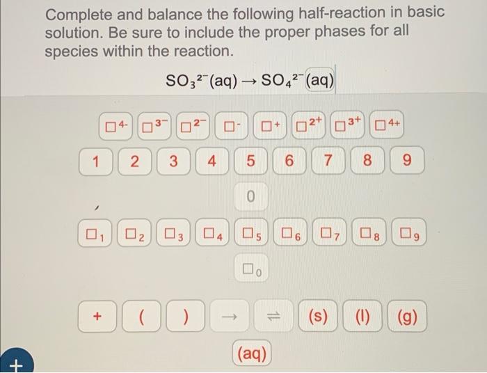 Solved Complete and balance the following half-reaction in | Chegg.com