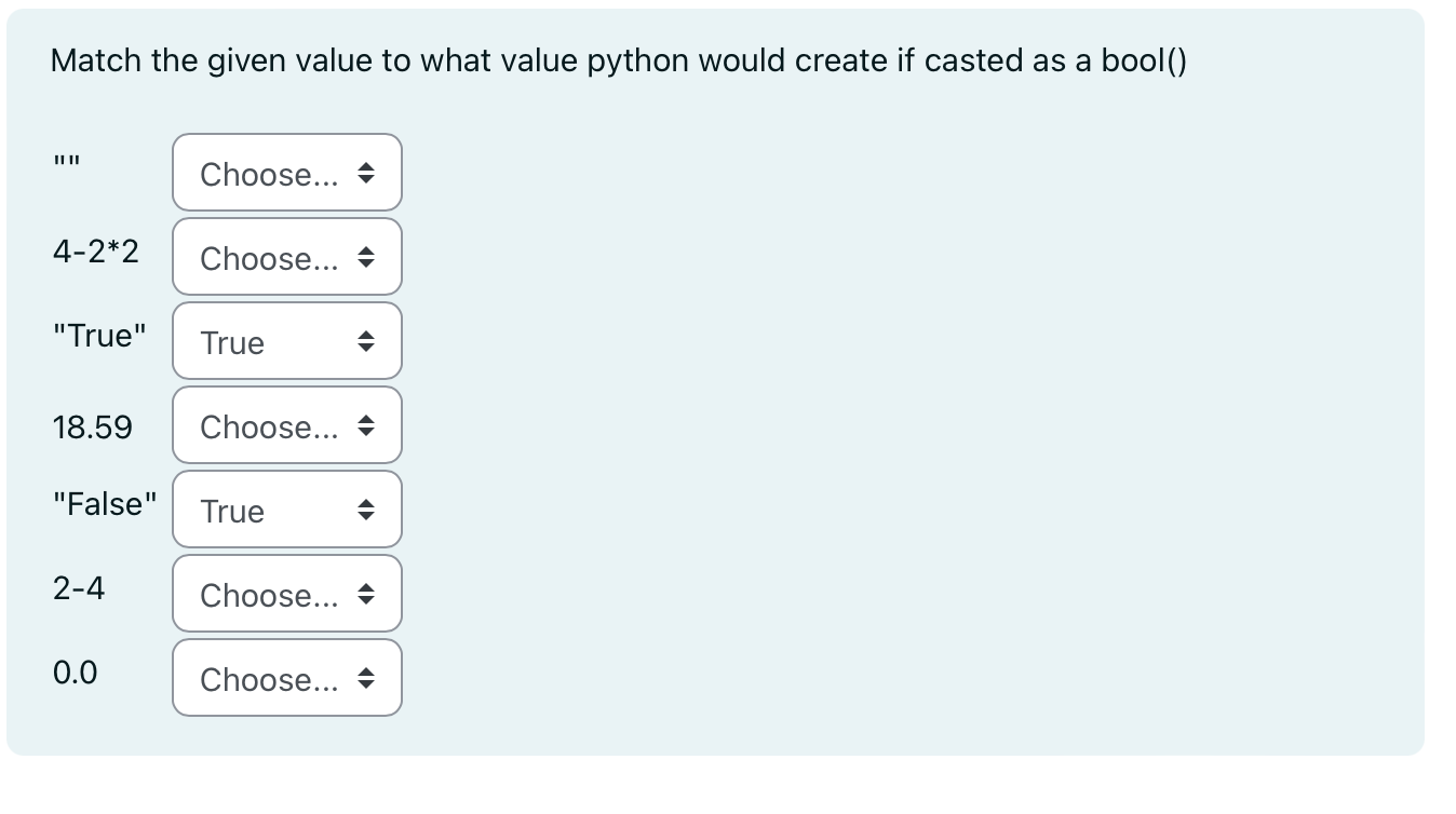 Solved True or Fasle (Python) | Chegg.com