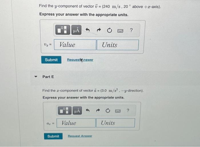 Solved Find the y-component of vector v=(240 m/s,20∘ above | Chegg.com