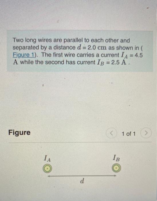 Solved Two long wires are parallel to each other and | Chegg.com