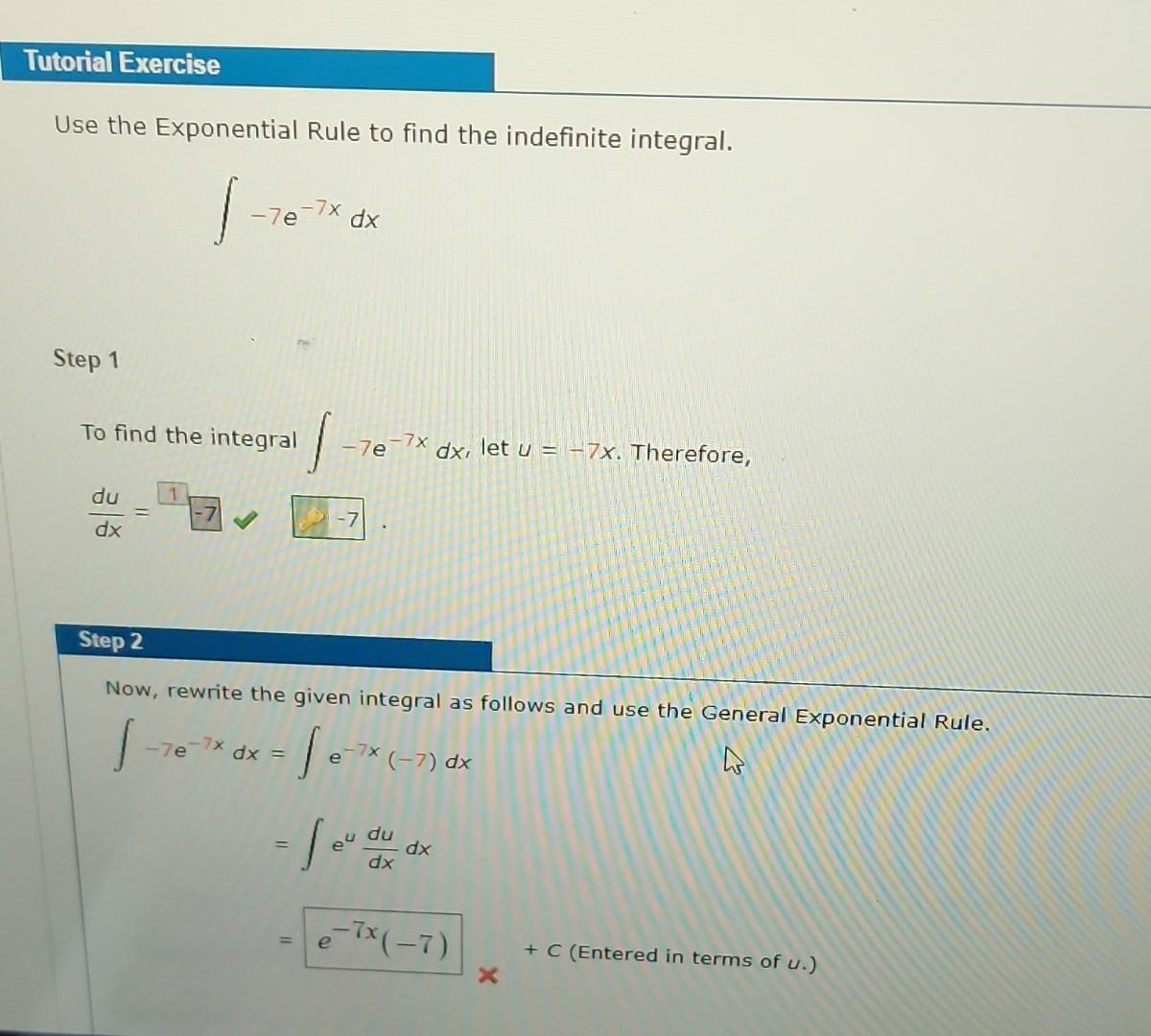 Use the Exponential Rule to find the indefinite | Chegg.com
