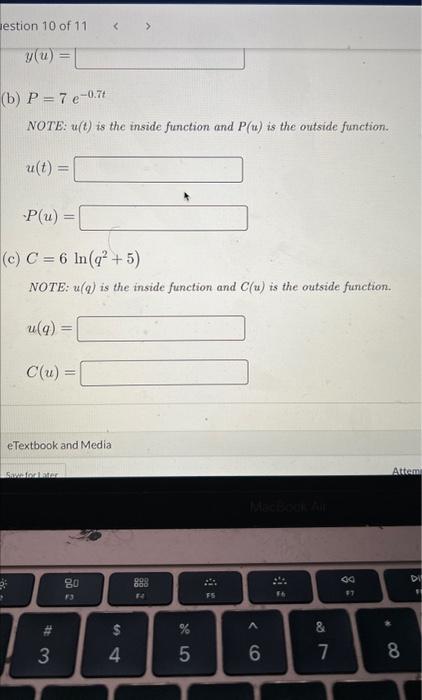 Solved Use the variable u for the inside function to express | Chegg.com