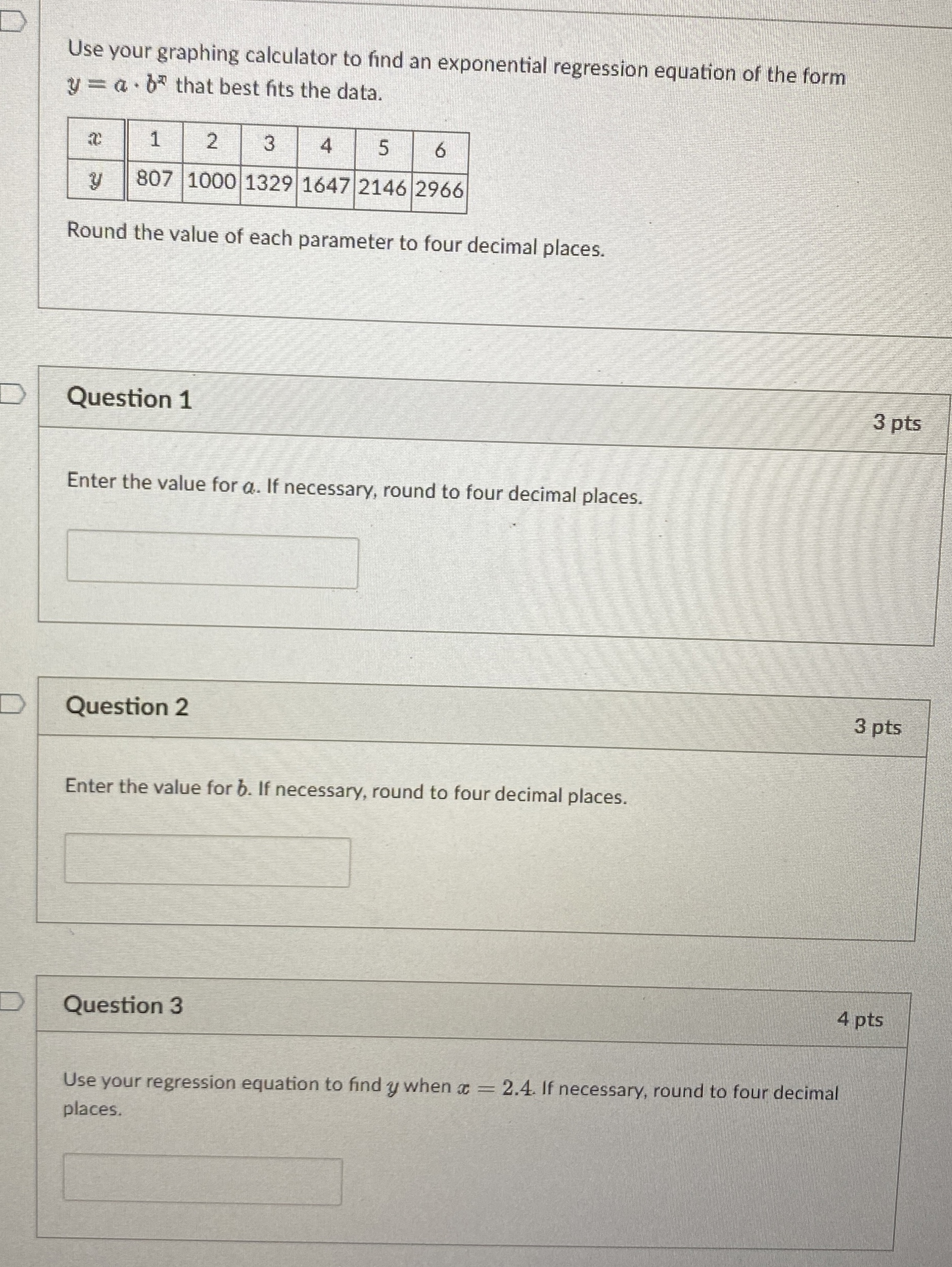Use your graphing calculator to find an exponential | Chegg.com
