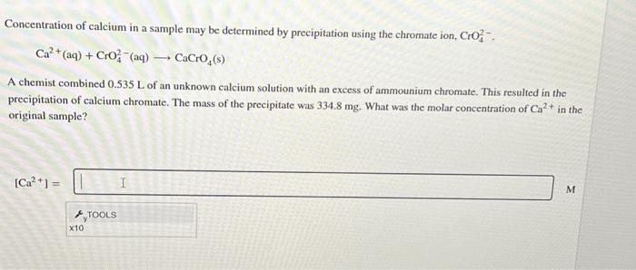 Solved Concentration of calcium in a sample may be | Chegg.com