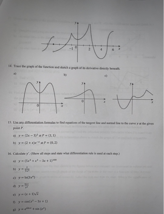 Solved Note: You must remember the basic differentiation and | Chegg.com