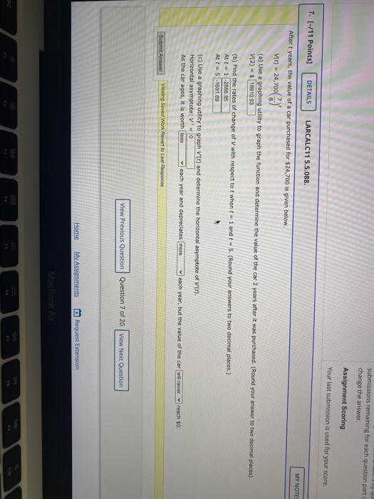 Solved submissions remaining for each question part change | Chegg.com