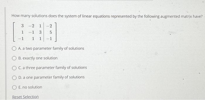 Solved How many solutions does the system of linear | Chegg.com