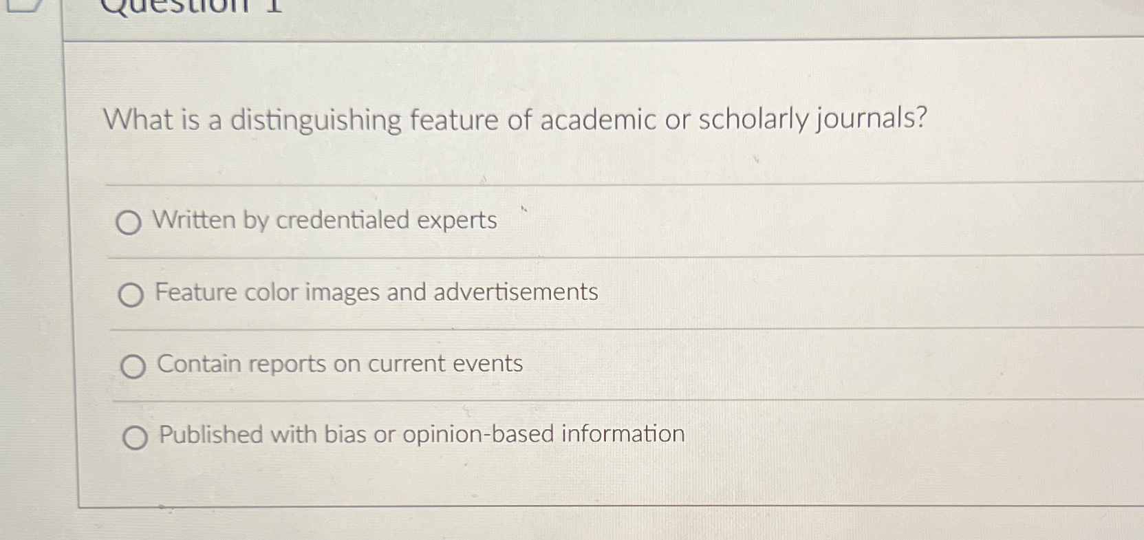 Solved What is a distinguishing feature of academic or | Chegg.com
