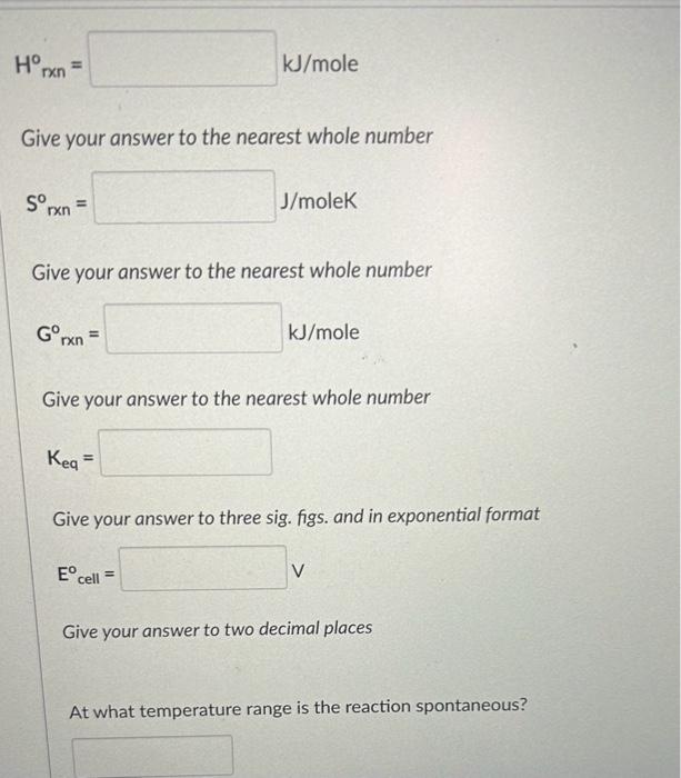 Solved Determine the thermodynamic parameters at 298 K | Chegg.com