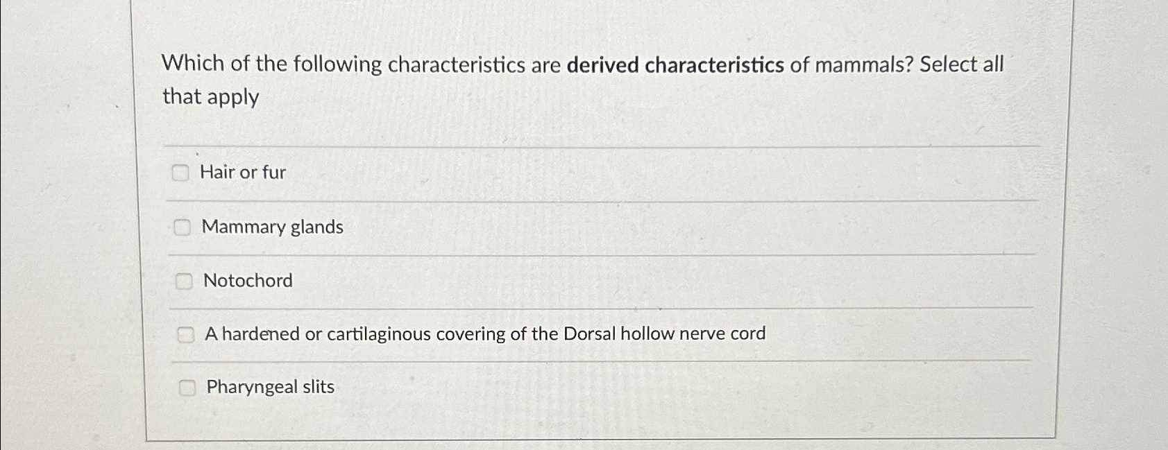 Solved Which of the following characteristics are derived | Chegg.com