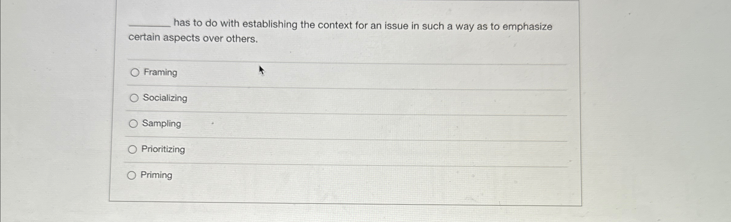 Solved has to do with establishing the context for an issue | Chegg.com
