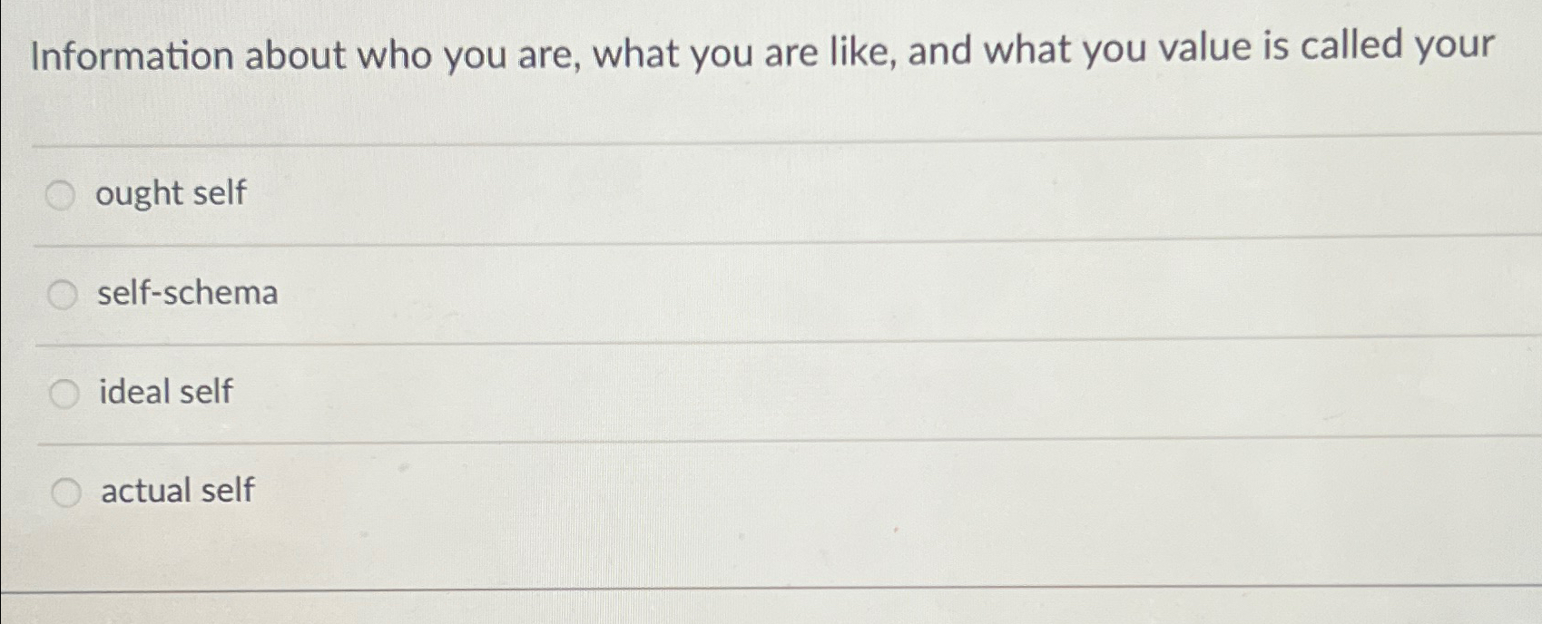 Solved Information about who you are, what you are like, and | Chegg.com