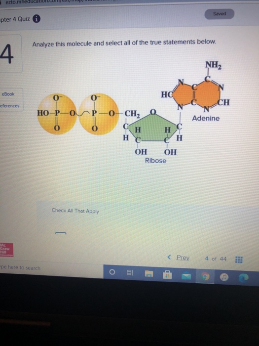 Solved ezto.mheducat Saved pter 4 Quiz Analyze this molecule | Chegg.com Solved ezto.mheducat Saved pter 4 Quiz Analyze this molecule | Chegg.com