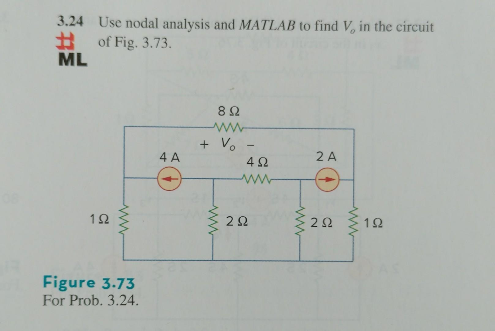 Solved 324 Use Nodal Analysis And Matlab To Find Vo In The