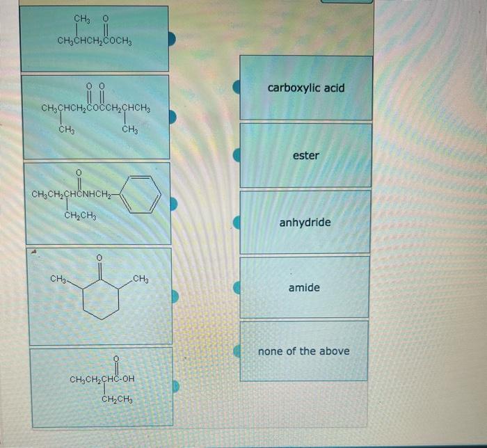 Solved carboxylic acid ester anhydride amide none of the | Chegg.com
