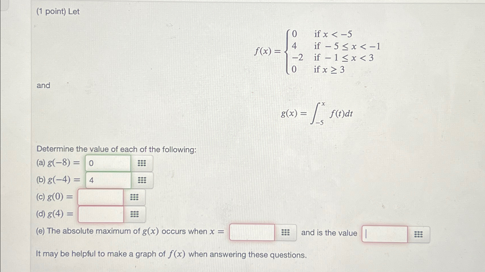 Solved (1 ﻿point) | Chegg.com