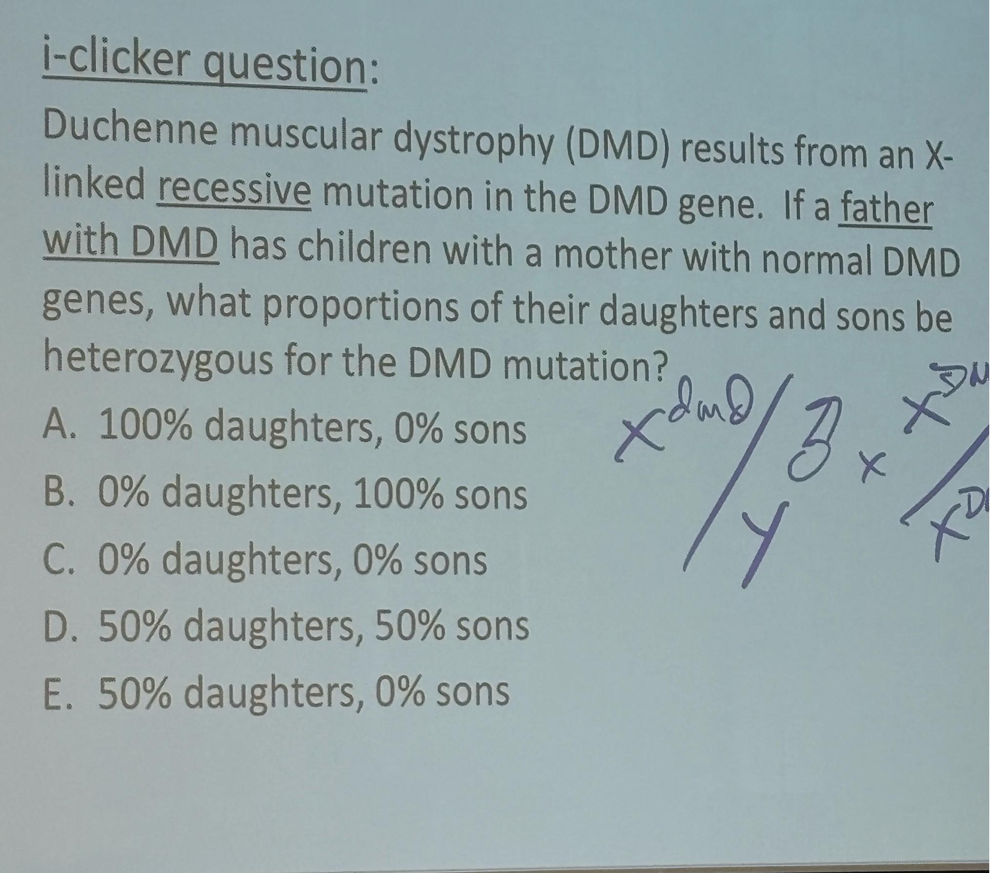 Solved i-clicker question:Duchenne muscular dystrophy (DMD) | Chegg.com