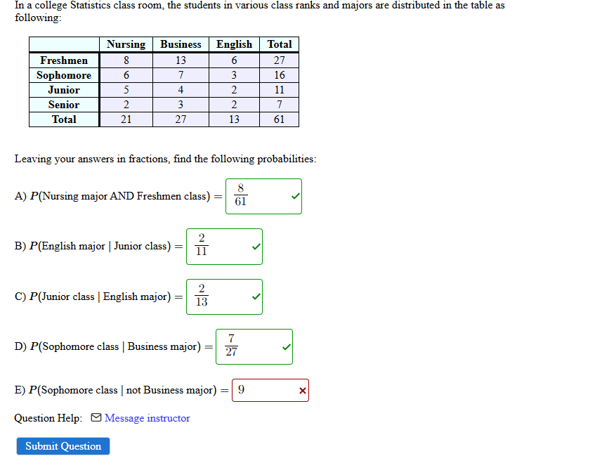 Solved In a college Statistics class room, the students in | Chegg.com