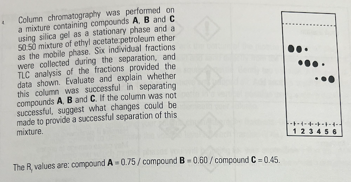 Solved .Column chromatography was performed ona mixture | Chegg.com