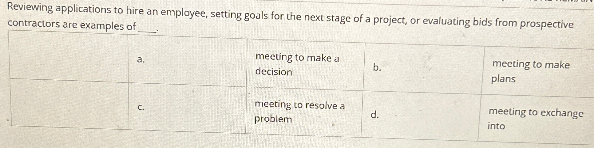 Solved Reviewing applications to hire an employee, setting | Chegg.com
