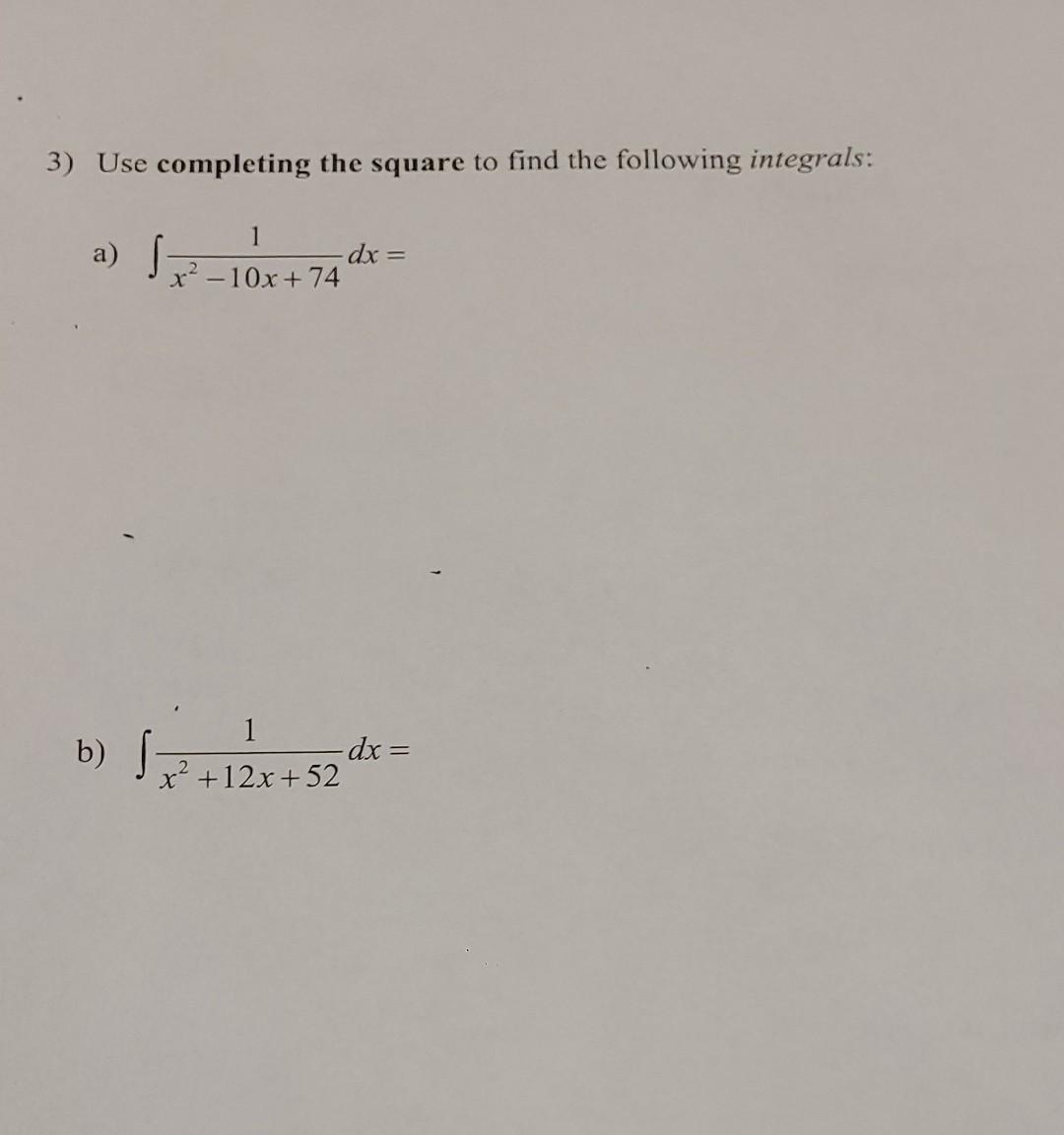Solved How would I use complete the square to find the | Chegg.com
