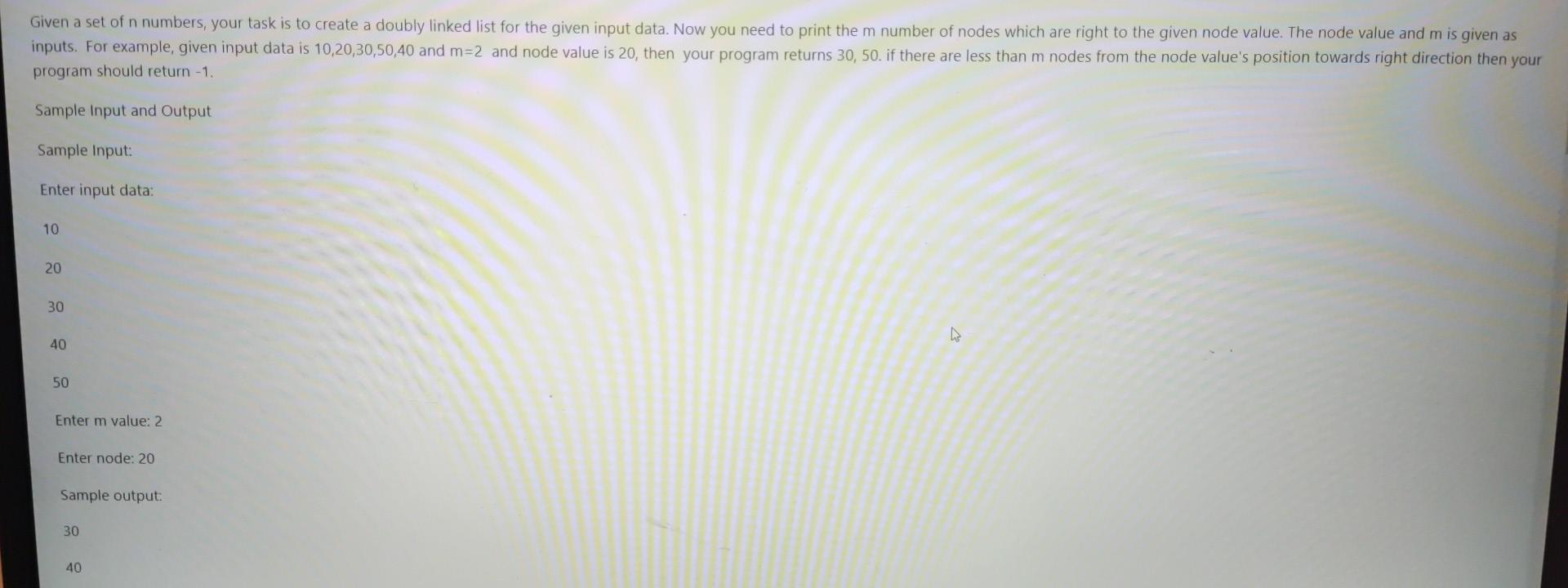 Solved Given a set of n numbers, your task is to create a | Chegg.com