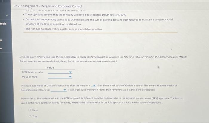 Solved 6. Merger analysis - Free cash flow to equity (FCFE) | Chegg.com