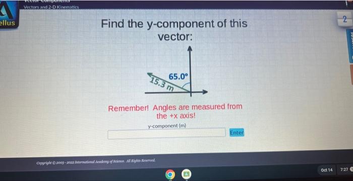 [Solved]: Find the ( y )-component of this vector: Rememb