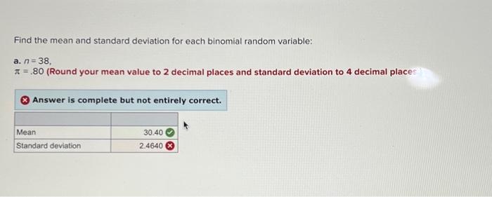 Solved Find the mean and standard deviation for each | Chegg.com