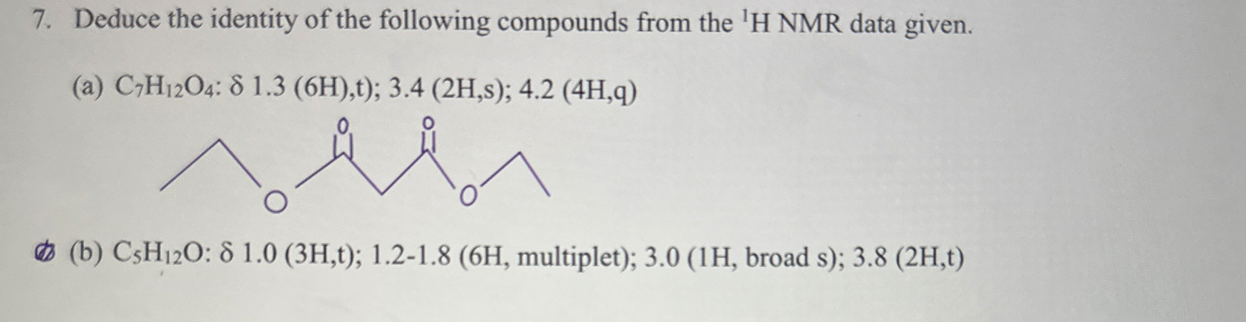 Solved Deduce the identity of the following compounds from | Chegg.com
