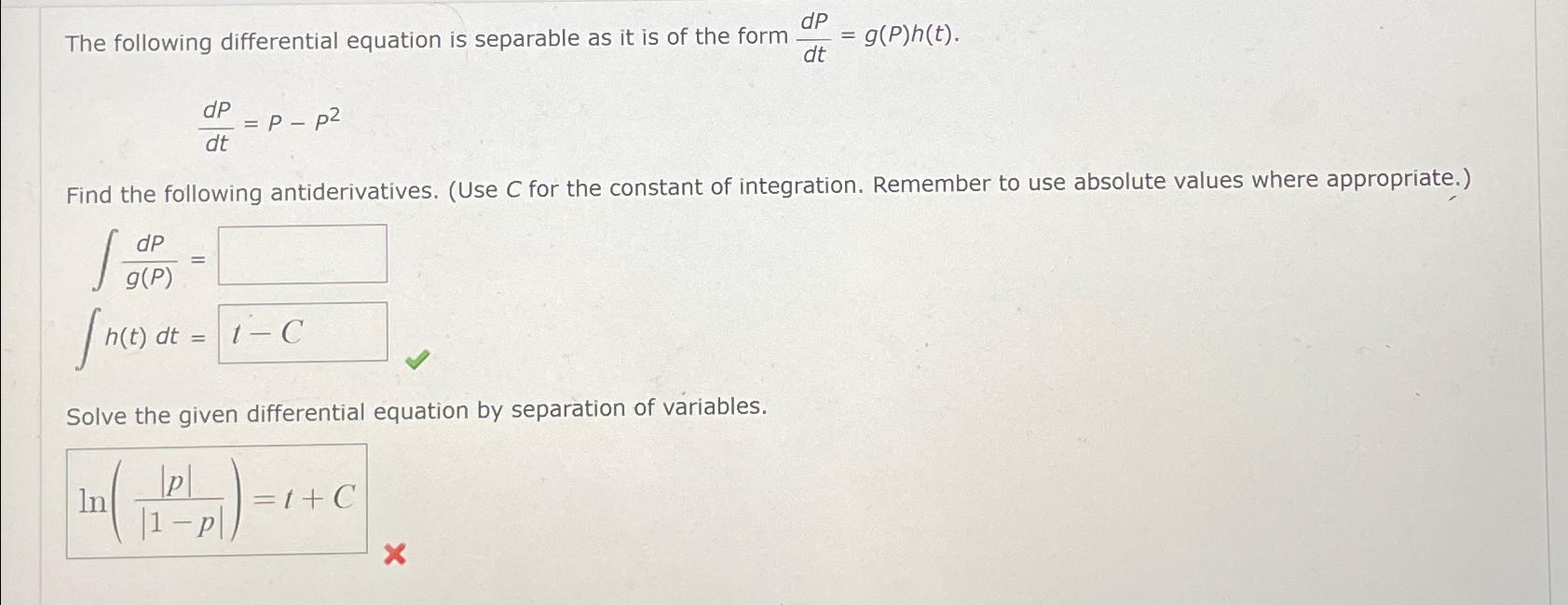 Solved The Following Differential Equation Is Separable As
