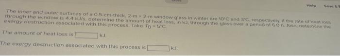 Solved exergy destruction associoted with this process. Take | Chegg.com