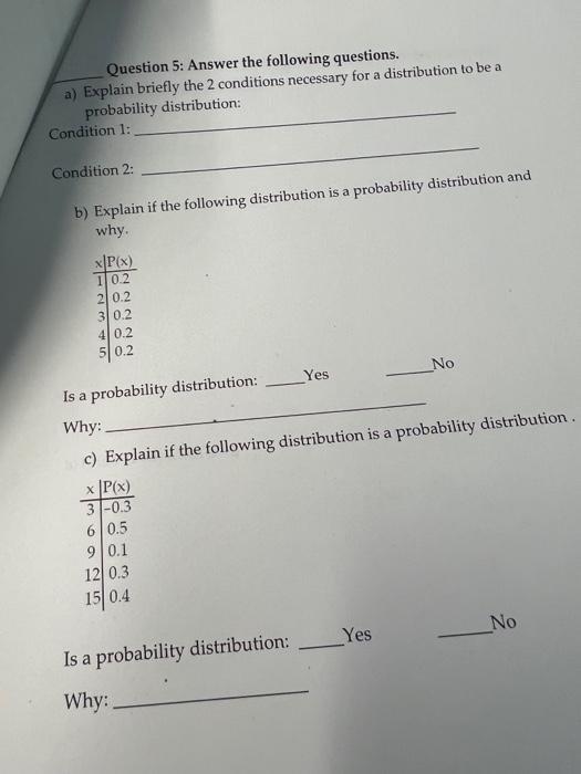 Question 5: Answer the following questions. a) | Chegg.com