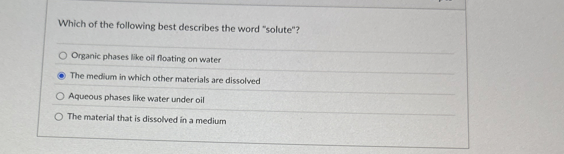 Solved Which of the following best describes the word | Chegg.com
