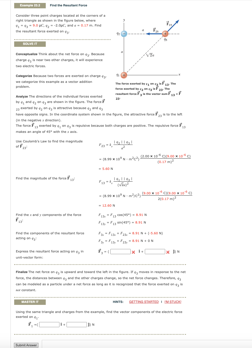 Solved Consider three point charges located at the corners | Chegg.com