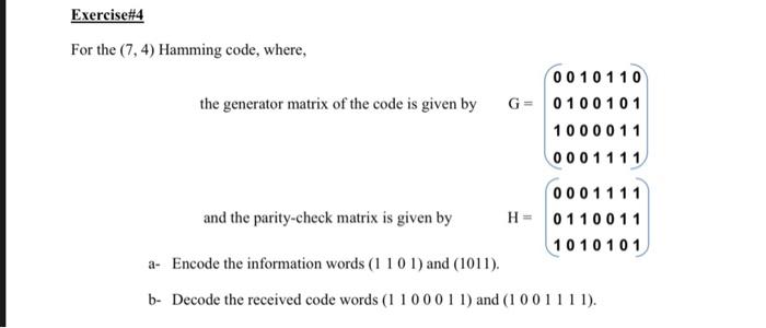 Exercise \#3 Given the CRC generator x5+x4+x2+1 a- | Chegg.com