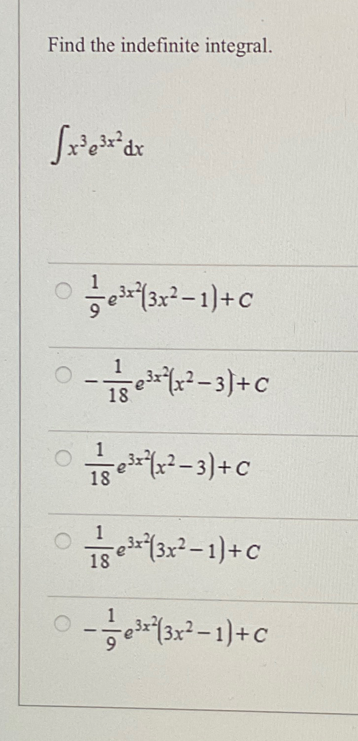 Solved Find the indefinite | Chegg.com