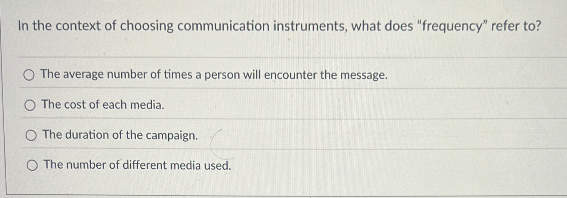 Solved In the context of choosing communication instruments, | Chegg.com
