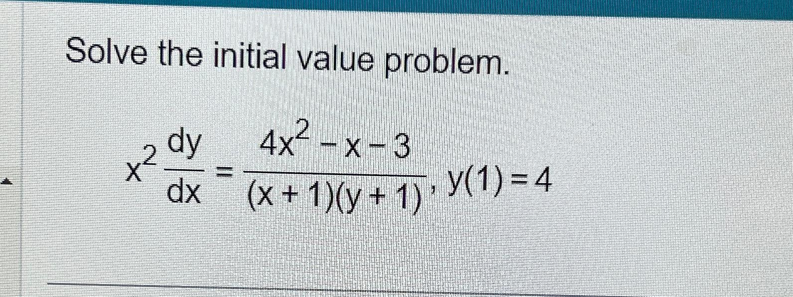 Solved Solve the initial value | Chegg.com