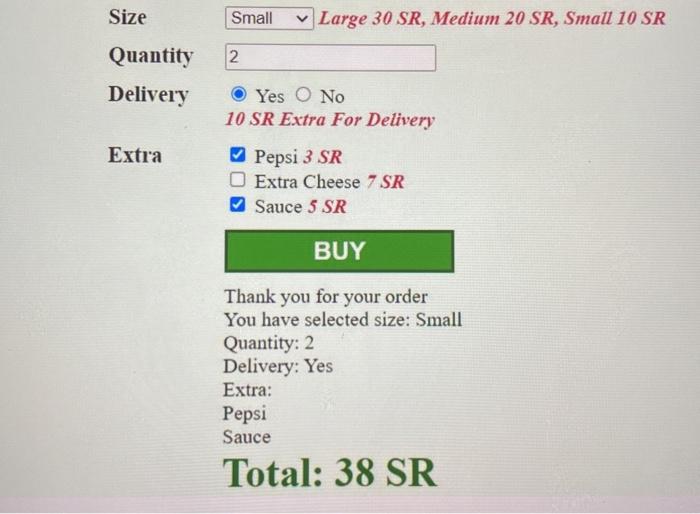 Solved Large 30SR, Medium 20 SR, Small 10SR Yes No 10 SR | Chegg.com