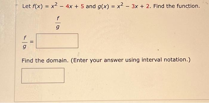 Solved Let f(x)=4x+1 and g(x)=7x−2. Find the function. f−g | Chegg.com