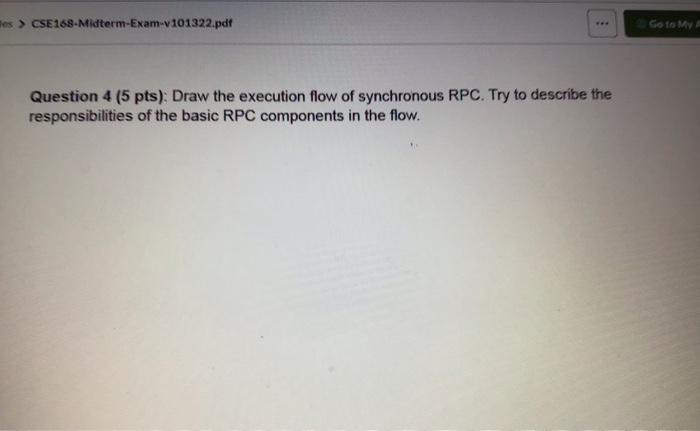 Solved Question 4 (5 pts): Draw the execution flow of | Chegg.com