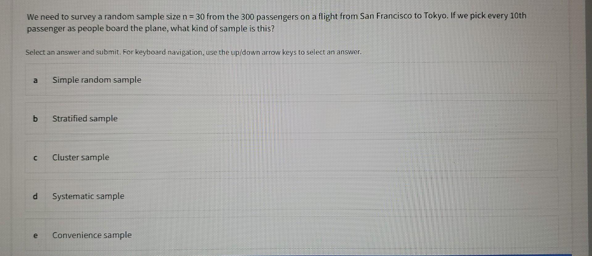Solved We need to survey a random sample size n=30 from the | Chegg.com
